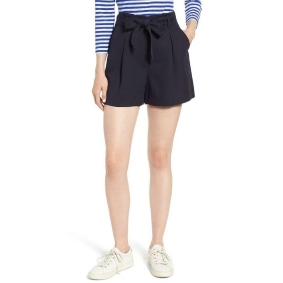Nordstrom | Shorts | Nordstrom Signature Paperbag Waist Shorts Navy 4 ...